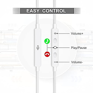 UMEIZXIN 2 Pack Wired Earbuds with 3.5mm Jack, Earphones in-Ear Headphones with Microphone,HiFi Stereo, Powerful Bass and Clear Audio, Compatible with Apple, iPad, Android, Computer (Black,White)