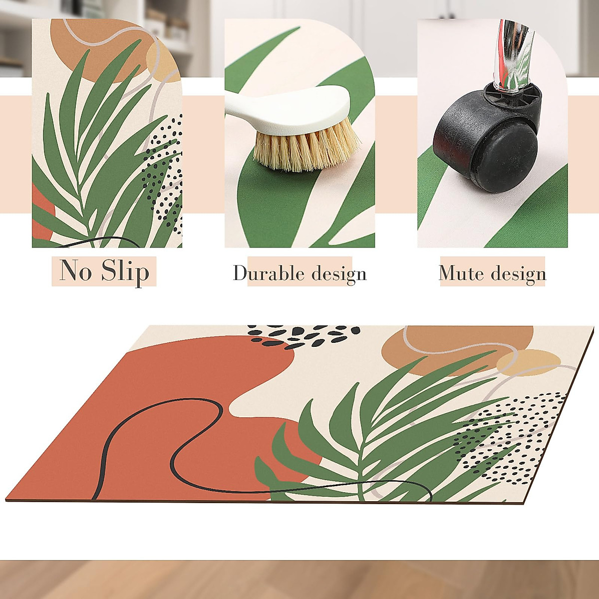 Shellwei Office Chair Mat for Hardwood Floor Abstract Desk Chair Mat 36 x 48 Inches Computer Floor Mat Under Desk Rug for Boho Office Home Desk Supplies