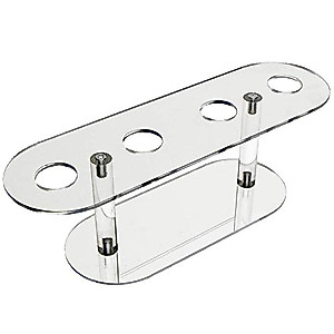 Ice Cream Cone Holder, 4 Holes Transparent Acrylic Cupcake Cake Ice Cream Stand Cone Display Stand crylic Cone Stand Waffle Cone for Parties, Weddings Birthday Party or Buffet(Transparent)