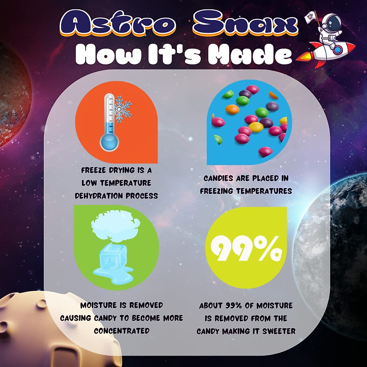 Snack Hut Astro Snax Freeze Dried Skittles Candy Very Berry Flavor Freeze Dried in the USA - Freeze Dried Candy Variety Pack Dry Freeze Candy - 6oz