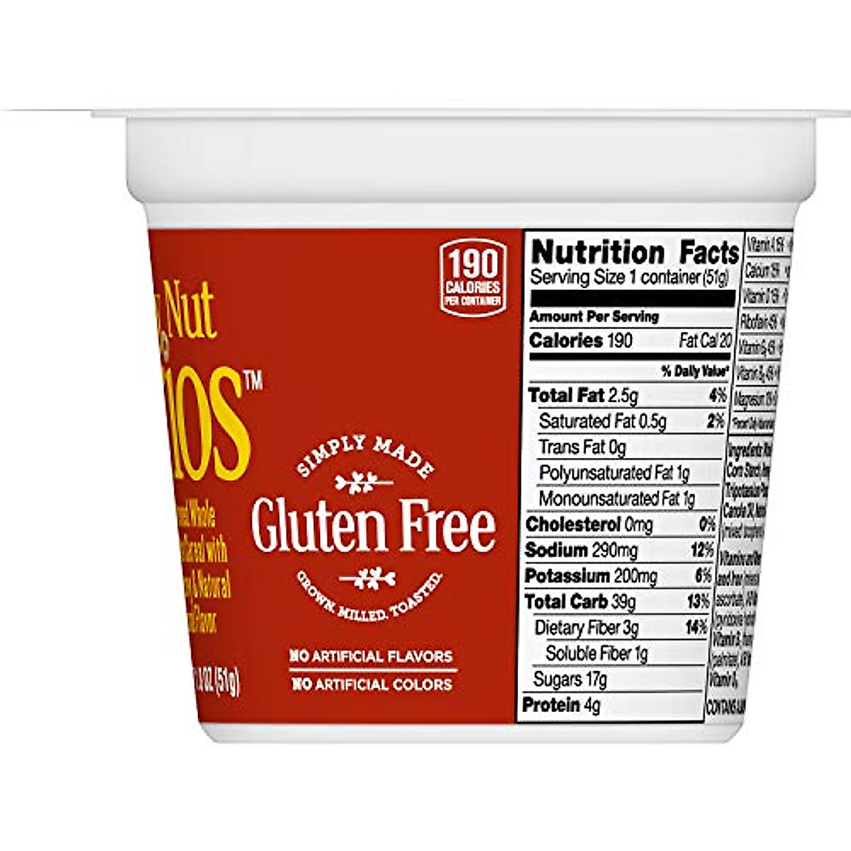 Honey Nut Cheerios Cups, Gluten Free, Cereal with Oats, 1.8 oz (Pack of 12)