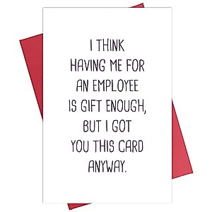 Kirynurd Funny Birthday Card for Boss, Greeting Card for Boss, Boss Day Card, Card for Boss
