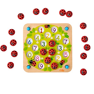 Fat Brain Toys Ladybug's Garden Toddler Memory Game, Wooden Memory Matching Games for Kids, Preschool Toys