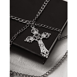 Sacina Gothic Cross Choker Necklace, Zinc Alloy Cross Pendant, Goth Halloween Christmas New Year Jewelry Gift for Women