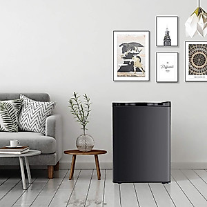 Antarctic Star Upright Freezer 3.0 Cu.ft, Compact Mini Freezer with Reversible Single Door, Temperature Control, Removable Shelves, Small freezer Stainless Steel for Dorms Home Office, Black