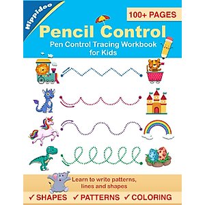 Pen Control Tracing Workbook for Kids: Learn to write patterns, lines, shapes to practice pencil control