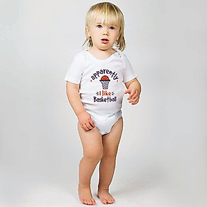 ChalkTalkSPORTS Basketball Baby & Infant One Piece | Apparently, I Like Basketball | Newborn