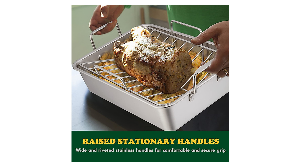 E-far Stainless Steel Turkey Roaster with Racks