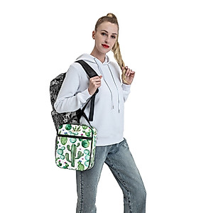 WJLKSJD Cactus Lunch Box Insulated Lunch Bag for Teen Girls Women Reusable Leakproof Cooler Flower Lunchbox Tote for Kids School Office Work Picnic Beach