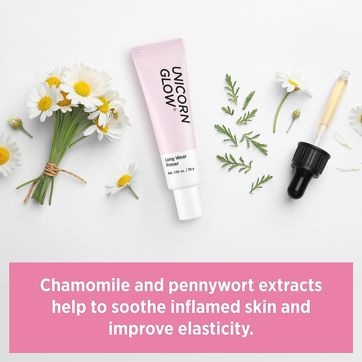 UNICORN GLOW Long Wear Primer - Pore Cover Flawless Poreless Long lasting Face Makeup Base Primer Pore Minimizer, Fine line wrinkle eraser for Normal to Dry skin 1.06 oz./ 30 g