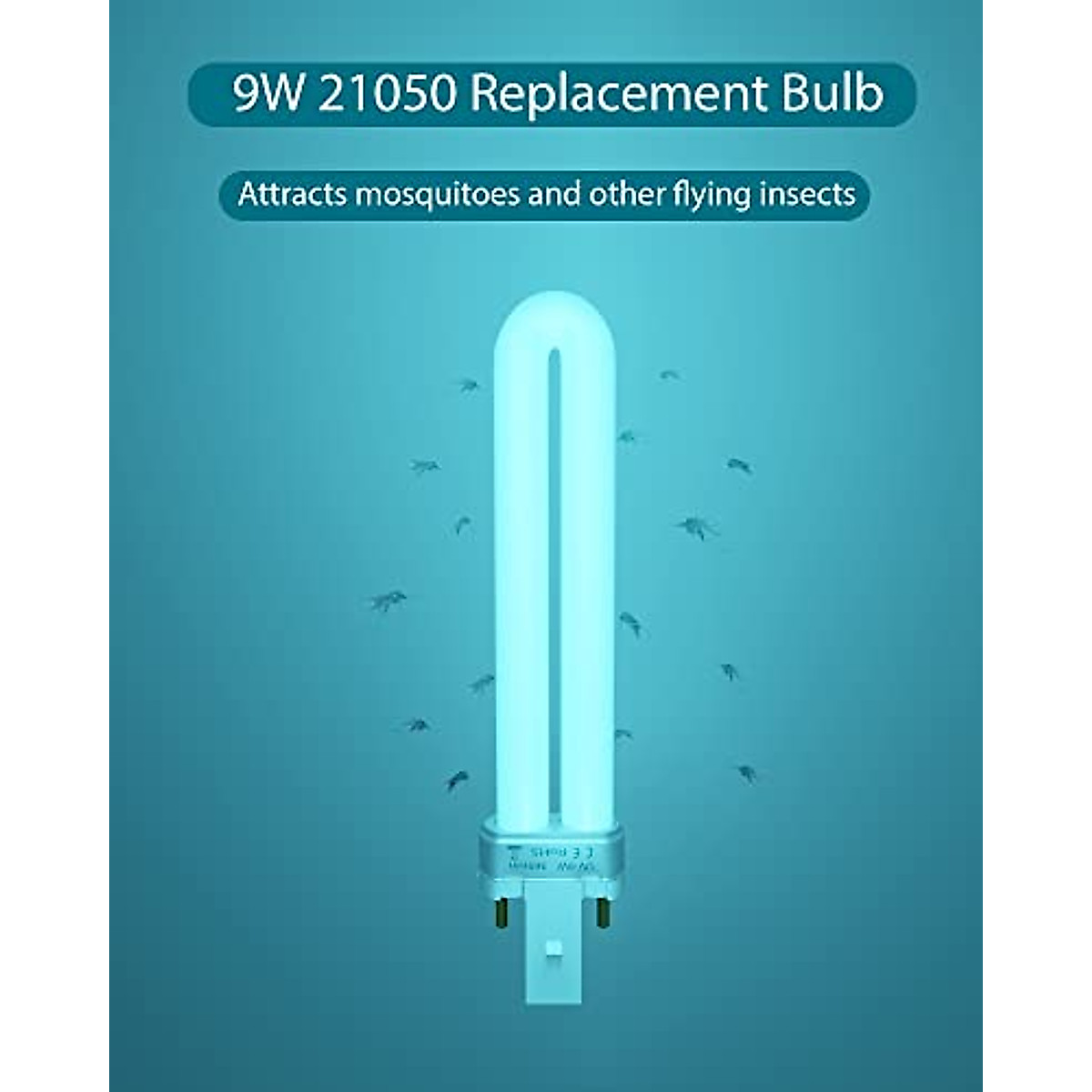 2 Pack 9W 21050 Replacement Bulbs & 12 Pack Refills Glue Cards Compatible with DynaTrap DT3009 DT3019 DT3039 Indoor Insect Mosquito Trap