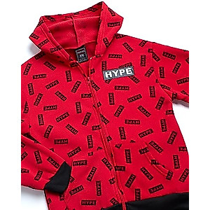 Quad Seven Boys' Sweatsuit Set - 2-Piece Active Fleece Hoodie Sweatshirt and Joggers Sweatpants for Boys (Sizes: 4-14), Size 16-18, Red Hype