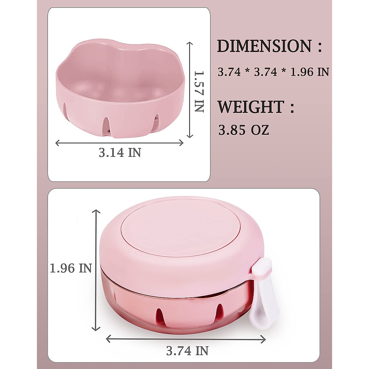 Denture Case, Definitely No-Leak Denture Bath Box for Traveling Perfectly, Denture Cup with Strainer & Magnetic Mirror,Completely Clean Care for Retainer, Mouth Guard, & Denture(PINK)…