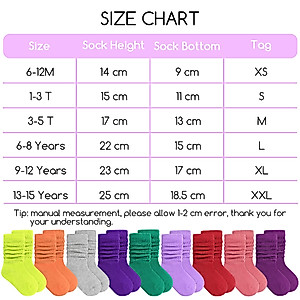 Auranso Girl Knee High Cotton Socks 9 Pairs Girls Long Crew Socks Color D 3-5T