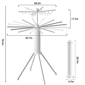 Saclsocs Four-Legged Clothes Drying Rack, Foldable and Portable Drying Rack, Suitable for Indoor, Outdoor, Poolside, Camping, Made of Aluminum Alloy Material, Double-Tier, White