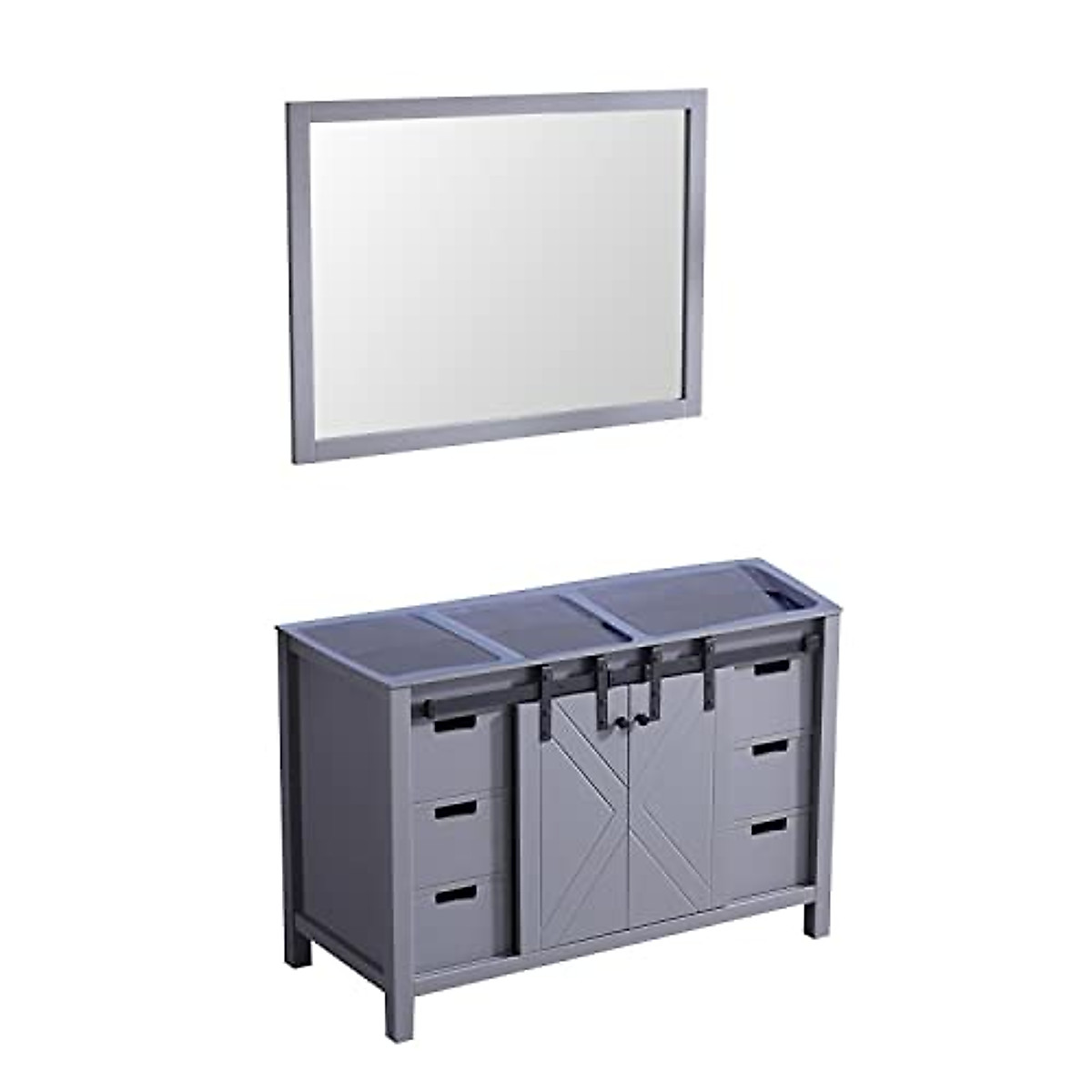 Lexora Home Marsyas 48" Single Vanity with Mirror in Dark Gray