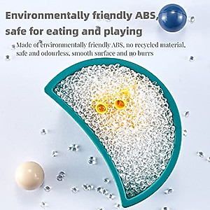 la-belle-vie 6-in-1 Activity Table for Kids, Sand/Water Table for Toddlers 1-3, Kids Table and Chair Set with Storage, 70 pcs Marble Run Building Blocks Classic Big Blocks (White)