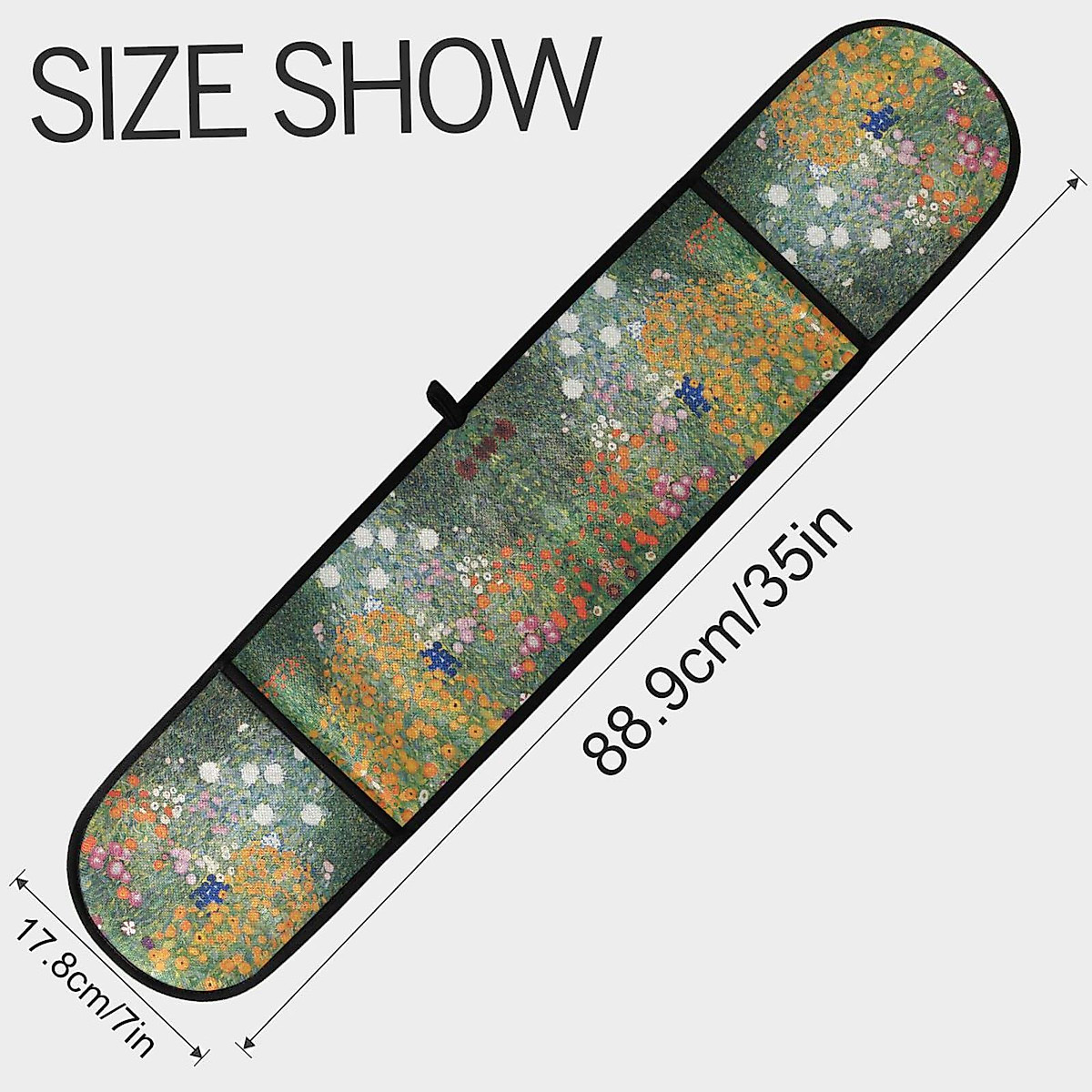 Double Oven Mitt, Gustav Klimt Flower Garden Heat Resistant Oven Gloves for Kitchen Cooking Baking, 35" x 7"