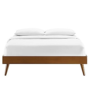 Modway Margo King Wood Platform Bed Frame in Walnut