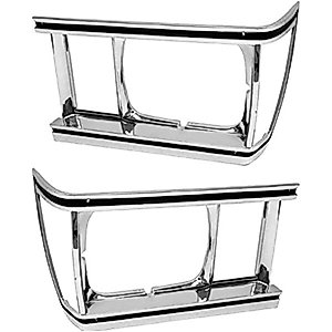 South Mud Bay Fits Headlight Headlamp Door Trim Bezels Pair 2-pcs Chrome 1448_1449
