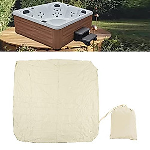 Naroote Spa Bath Rainproof Cover, Waterproof Tear Resistant Outdoor Bathtub Dust Cover Dustproof Breathable for Garden (Beige)
