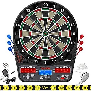 Viper 850 Electronic Dartboard, Ultra Bright Triple Score Display, 50 Games With 470 Scoring Variations, Regulation Size Target-Tested-Tough Segments Made From High Grade Nylon, Includes 6 Darts,Black