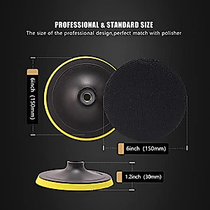 Wool Polishing Buffing Pad, SPTA 6 Pcs 6 Inch 150mm Polishing Buffing Wheel for Drill Buffer Attachment with 5/8"-11 Drill Adapter Compound Cutting & Polishing for Car Polisher