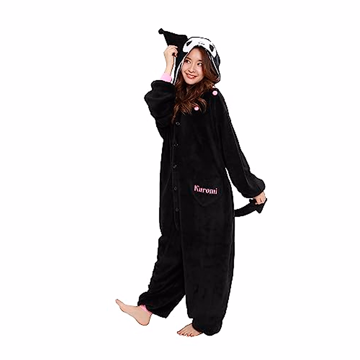 SAZAC Kuromi Kigurumi - Onesie Jumpsuit Halloween Costume (One Size)