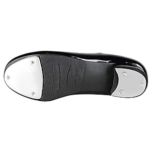 Linodes Patent Easy Strap Tap Shoe for Girls and Boys (Toddler/Little Kid/Big Kid)-Black-10M-Little Kid