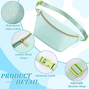 Amylove 9 Pieces Fanny Packs Nylon Waist Bag Zipper Travel Running Bag with Adjustable Strap for Women Men Girls Kids (Bright Colors)