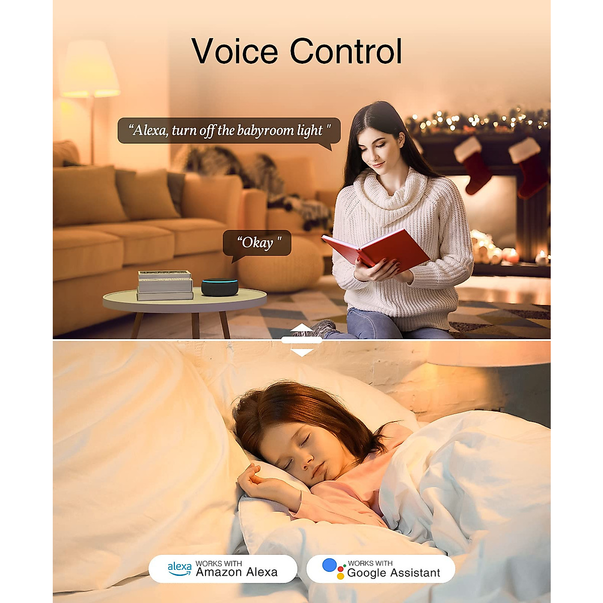 GHome Smart Switch, 2.4Ghz Wi-Fi Switch Works with Alexa, Google Assistant Single-Pole,Neutral Wire Required,UL Certified,Remote/Voice Control and Schedule, No Hub Required, (2 Pack)