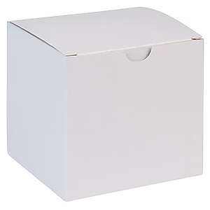 Hammont Cube White Gift Tuck Top Boxes (18 Pack) | 4x4x4” Small Paper Boxes | for Party Favors, Cupcakes, Weddings, Birthday & Christmas