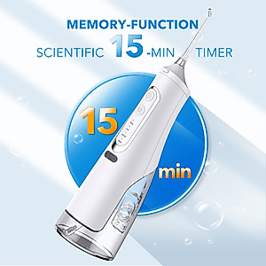 BEBEN Water Electric Flosser Picks for Teeth Cleaning, 4 Modes Water Flossers Cordless for Teeth, IPX7 Portable and Rechargeable Dental Floss and picks, 310ml Dental Oral Irrigator for Home and Travel