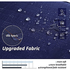 PHI VILLA 7-Piece Outdoor Rattan Sectional Sofa All Weather Patio Wicker Furniture Set Lawn Conversation Sets Cushioned Garden Sofa Set (Blue)