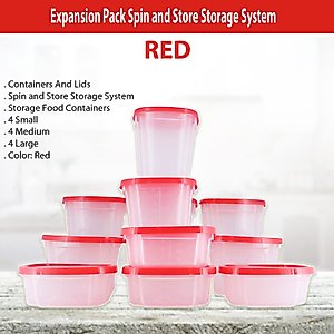 Expansion Pack For Use With Spin And Store Storage System As Seen on TV 12 Containers And Lids