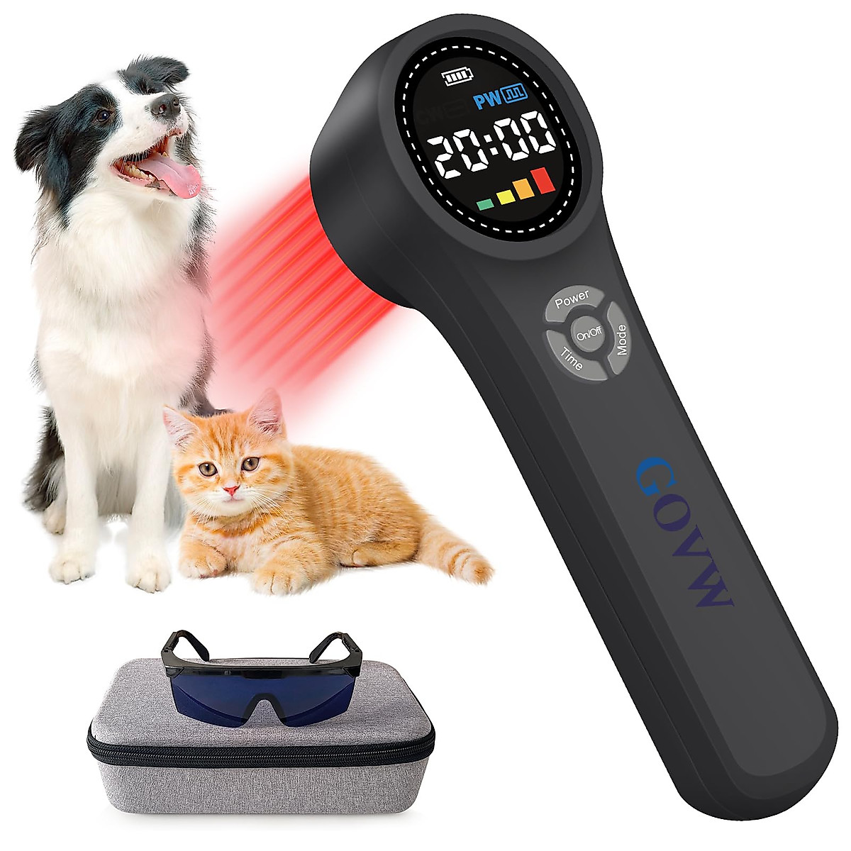 GOVW Cold Laser Therapy for Dogs, 4x980nm+4x810nm+16x660nm, Cold Laser for Horses, Veterinary Laser Therapy Machine, Pet Laser Therapy, Cold Laser Therapy Pain Relief Device for Animals Like Cats