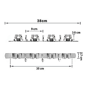 Bosszi Mop and Broom Holder, 3 Positions 4 Hooks Heavy Duty Hanger Wall Mounted Stainless Steel Organizer for Holders, Home Laundry Bathroom, Garage Storage System Utility Tools Rack Storage, Grey