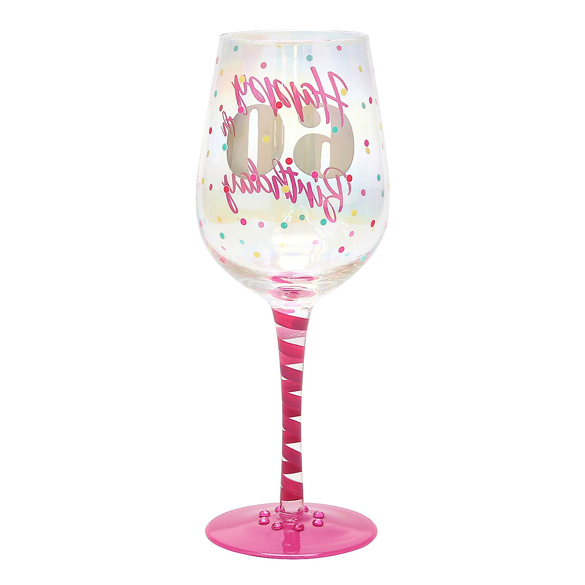 Top Shelf Decorative 60th Birthday Wine Glass, For Red or White Wine, Unique Gift Idea