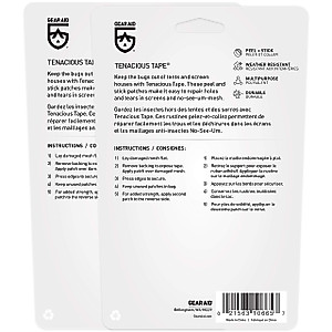 GEAR AID Tenacious Tape Mesh Patches for Repairing Holes in Tents, Bug Screens, Mosquito Netting, No-See-ums and More, 3” Rounds, 4 Patches
