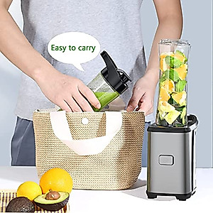 Portable Blender, Personal Size Blender for Shakes and Smoothies with 2 Tritan BPA-Free 20Oz Blender Cups, Mini Smoothie Blender with 4 Sharp Stainless Steel Blades, Mini Blender for Fruits, 25000RPM