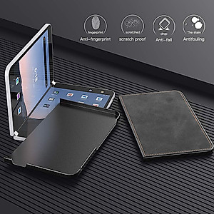 Feitenn Leather Slim Case for Microsoft Surface Duo Case 2020, Lightweight Folio Thin PU Leather Cover Durable Protective Bumper Shockproof Defender Shell for Microsoft Surface Duo 8.1" 2020 - Black