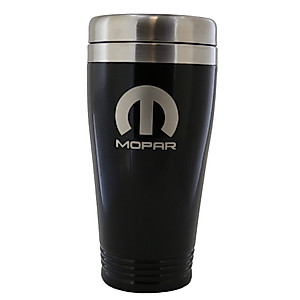 Au-Tomotive Gold, INC. Mopar Parts Black Stainless Steel Travel Mug Tumbler