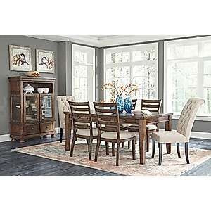 Signature Design by Ashley Tripton Classic Tufted Upholstered Armless Dining Chair, 2 Count, Beige