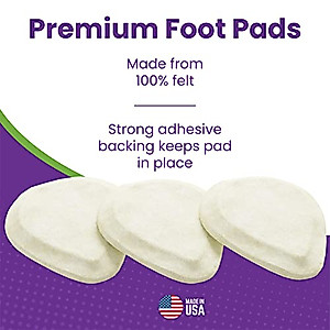 Metatarsal Felt Foot Pad Skived Cut (1/4" Thick) - 6 Pairs (12 Pieces)
