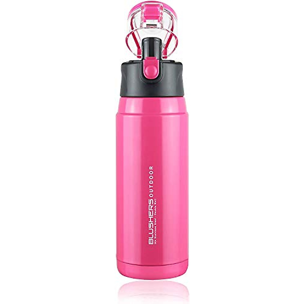 Blushers 650ml (22oz) Double Wall Vacuum Insulated 304 Stainless Steel To Go Travel Mug, One Touch Lock Lid Thermos Water Bottle (Pink - 3 Piece Set)