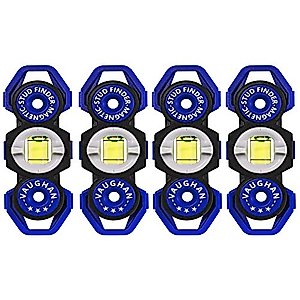 Vaughan Magnetic Stud Finder Leveler, 4 Pack, Locate Screws, Nails, Metal Studs with Magnet, Level Tool, Drywall, Plaster, Blue - 240277