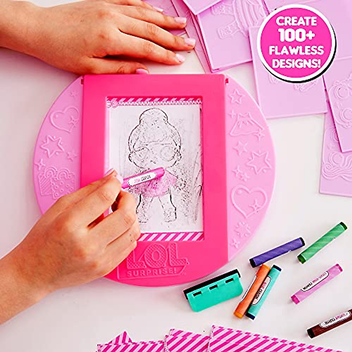 L.O.L. Surprise! 2-in-1 Fashion Design Activity Kits by Horizon Group USA, Includes 2 DIY Fashion Craft Kits, Create 100+ Designs with Fashion Plates, Dress-Up Dolls with Reusable Fabrics & Stickers