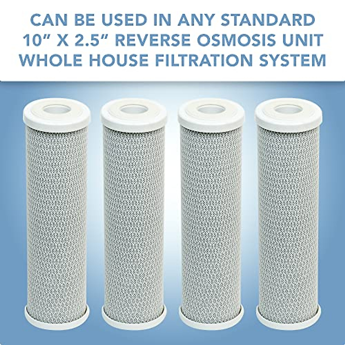 CFS – 2 Pack Whole House Water Filter Cartridges, Carbon Filter For Cleaner Water at Home – Remove Bad Taste & Odor – Whole House Replacement Water Filter Cartridge - 5 Micron - White