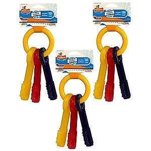 Nylabone Just For Puppies Key Ring Bone Puppy Dog Teething Chew Toys - Size Medium