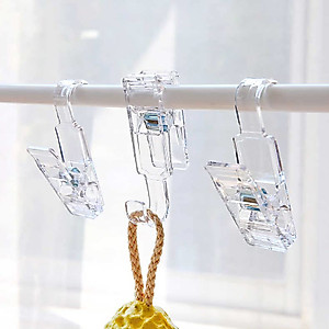 Tinkeep Large Laundry Hook Clothes pins 4pcs Sock Clip Laundry Clips with Springs, Strong Plastic Clothes Drying Line Pegsfor Home Kitchen Outdoor Trip (4)